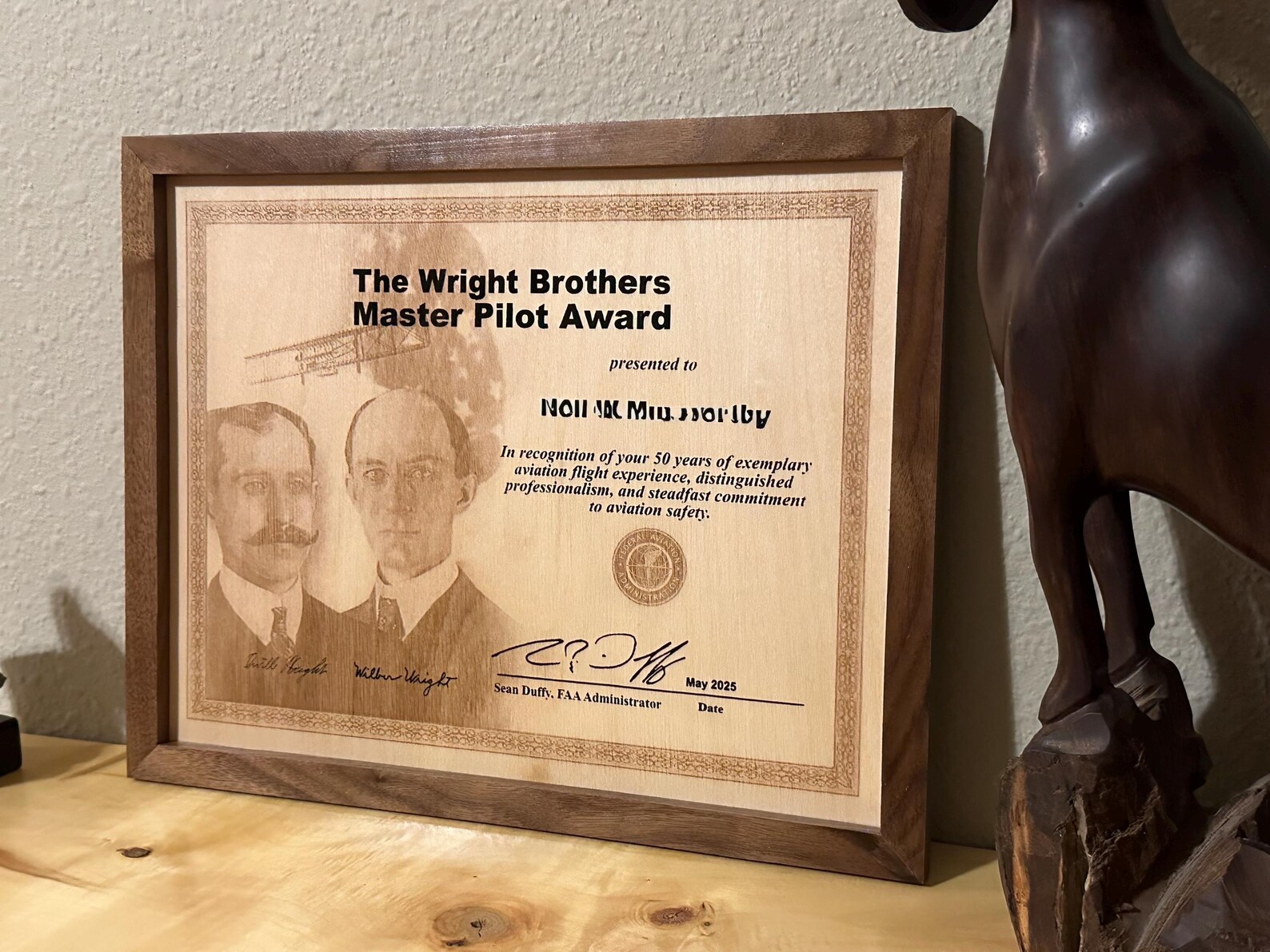 Engraved FAA Master Pilot Award Plaque - Etsy