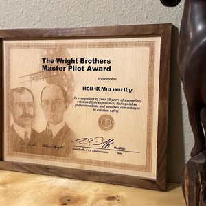Engraved FAA Master Pilot Award Plaque - Etsy