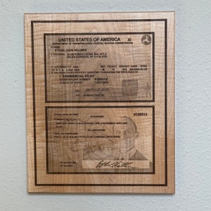 Engraved FAA Pilot Certificate Plaque - Etsy