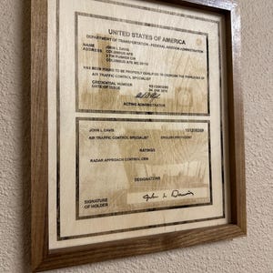 Engraved FAA Air Traffic Controller Certificate Plaque - Etsy