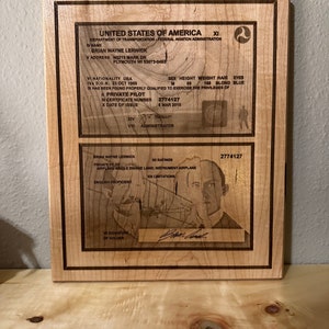 Engraved FAA Pilot Certificate Plaque - Etsy