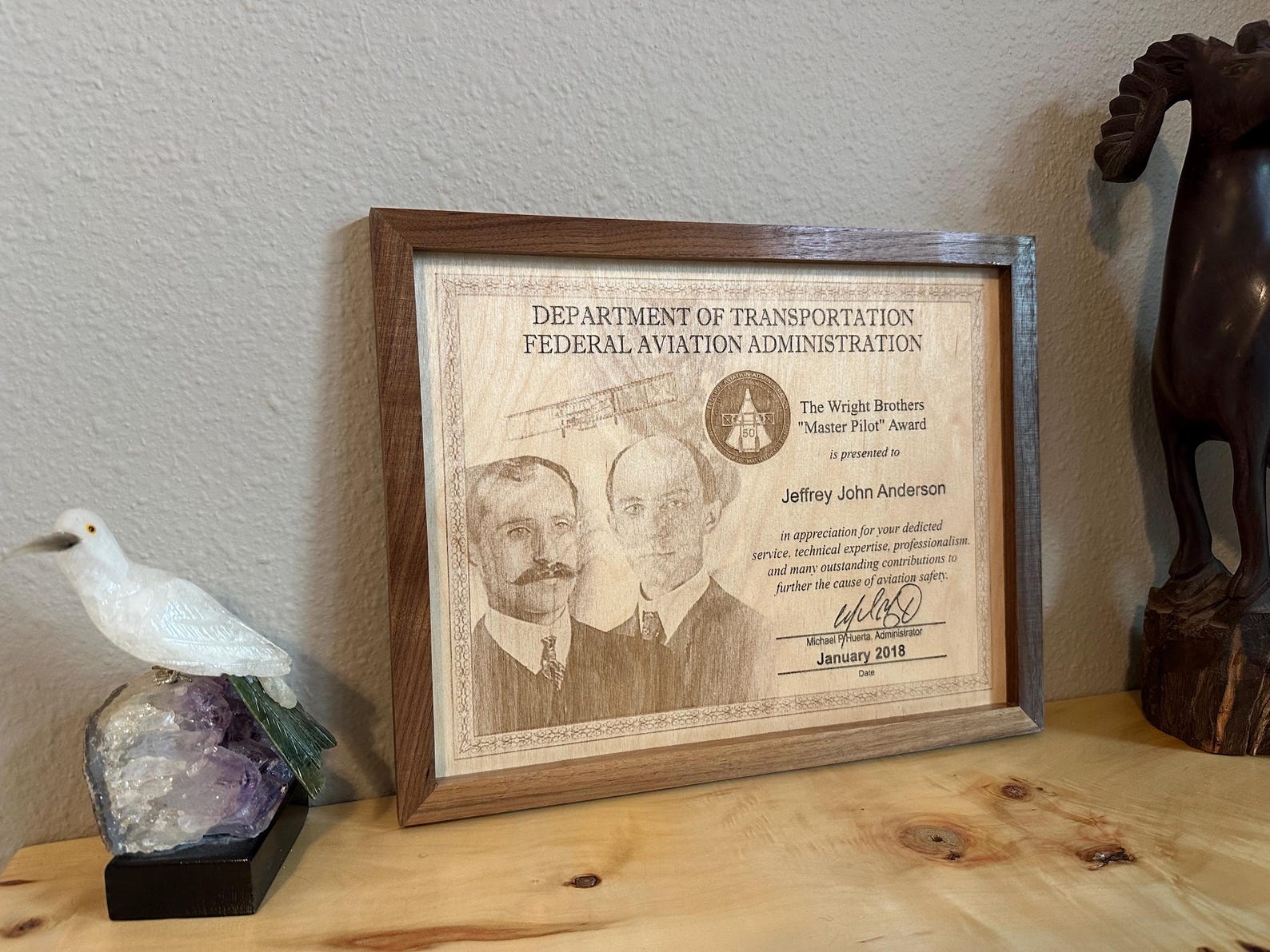 Engraved FAA Master Pilot Award Plaque - Etsy