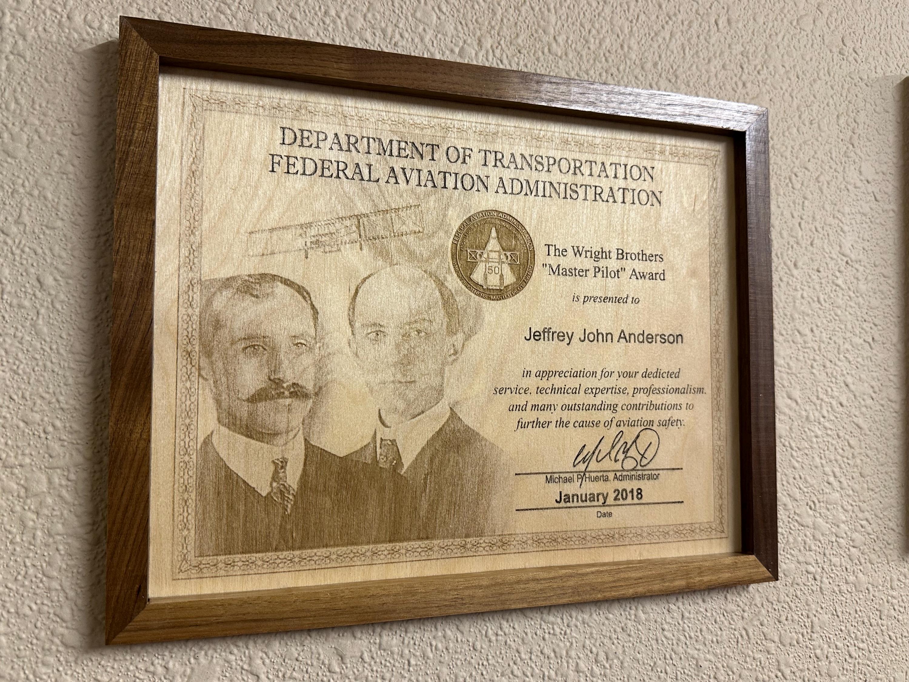 Engraved FAA Master Pilot Award Plaque - Etsy