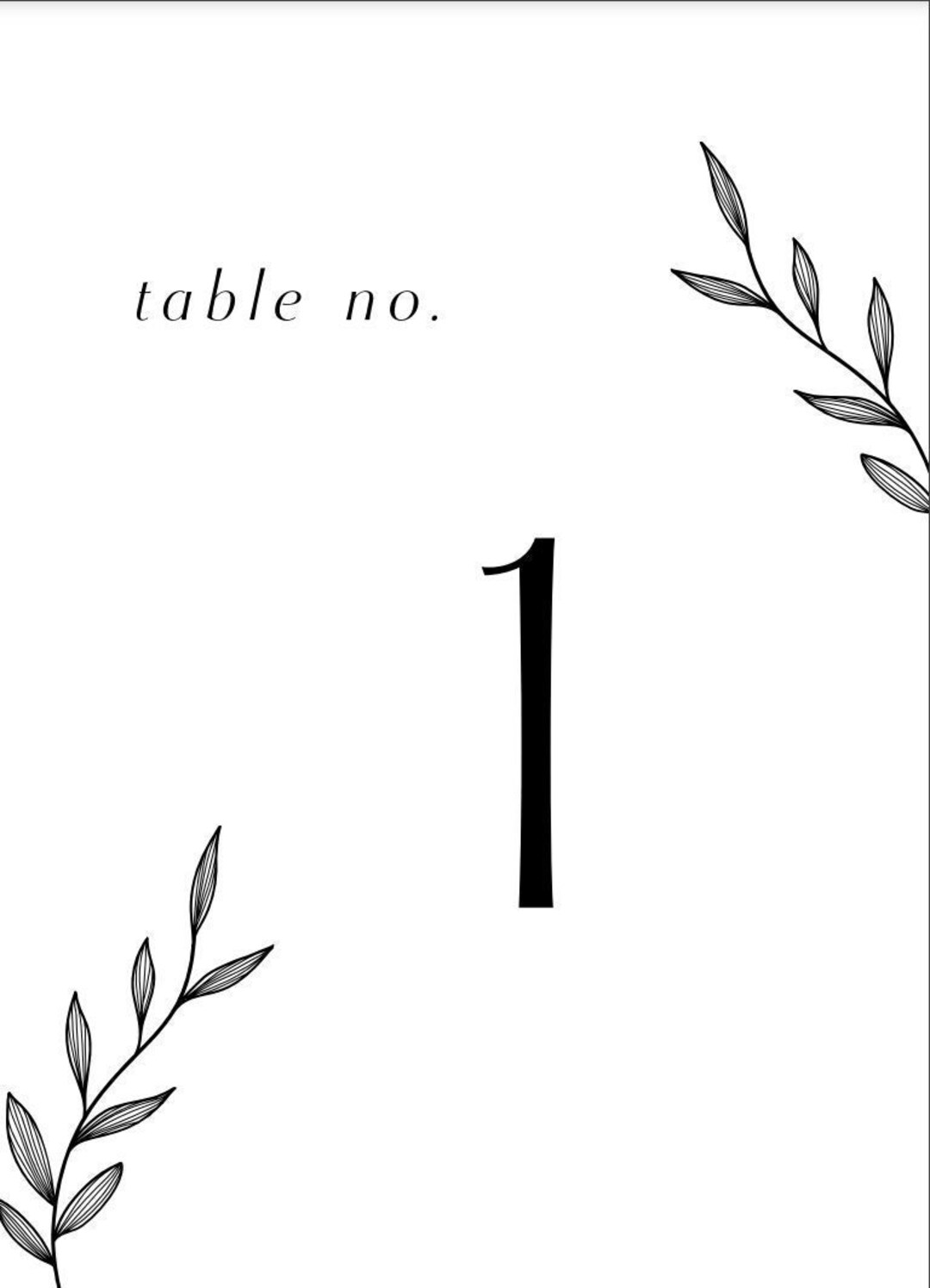 Black and White Elegant Table Numbers - Etsy