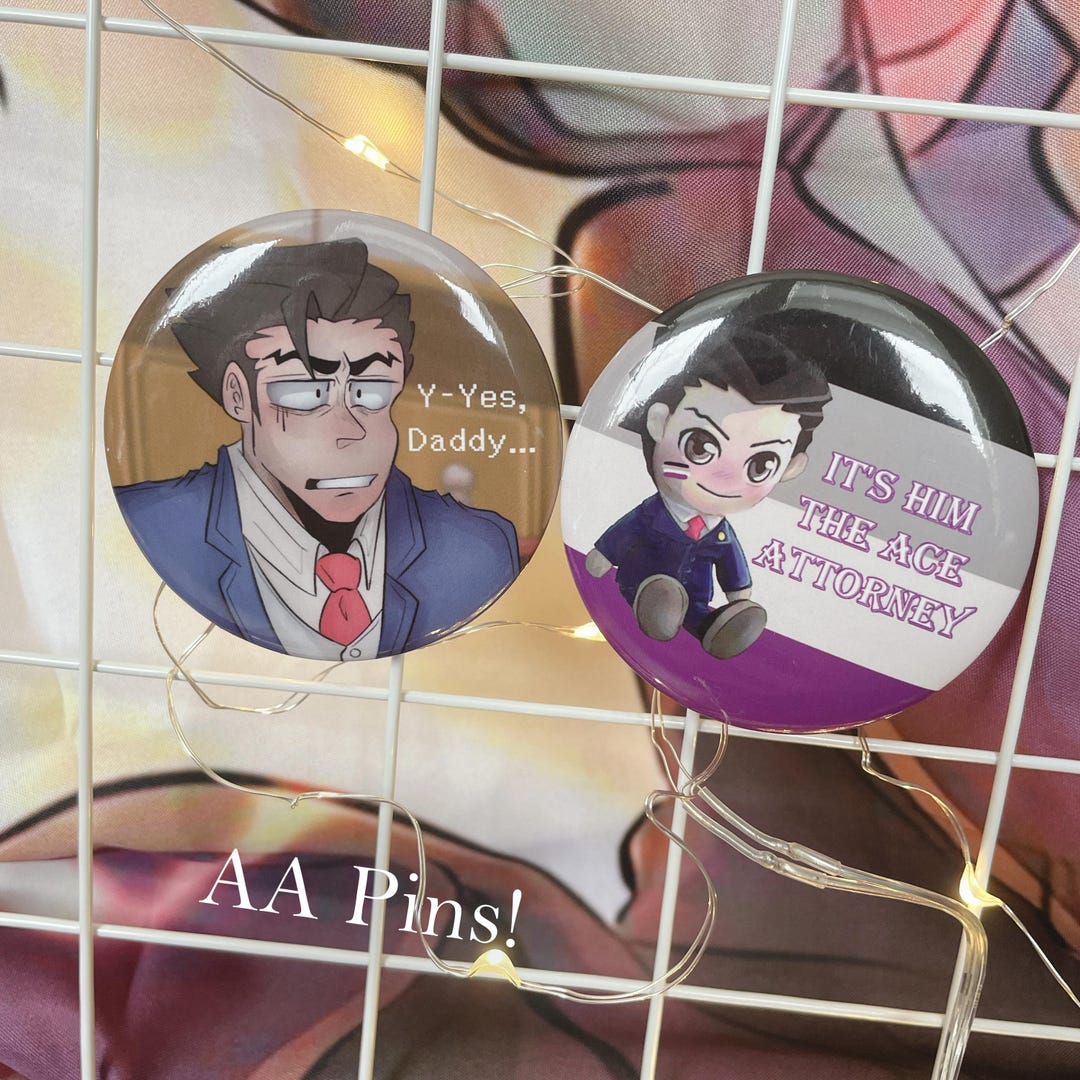 Phoenix Wright Pins || Button Pins- Ace Attorney - Phoenix Wright|| - Etsy