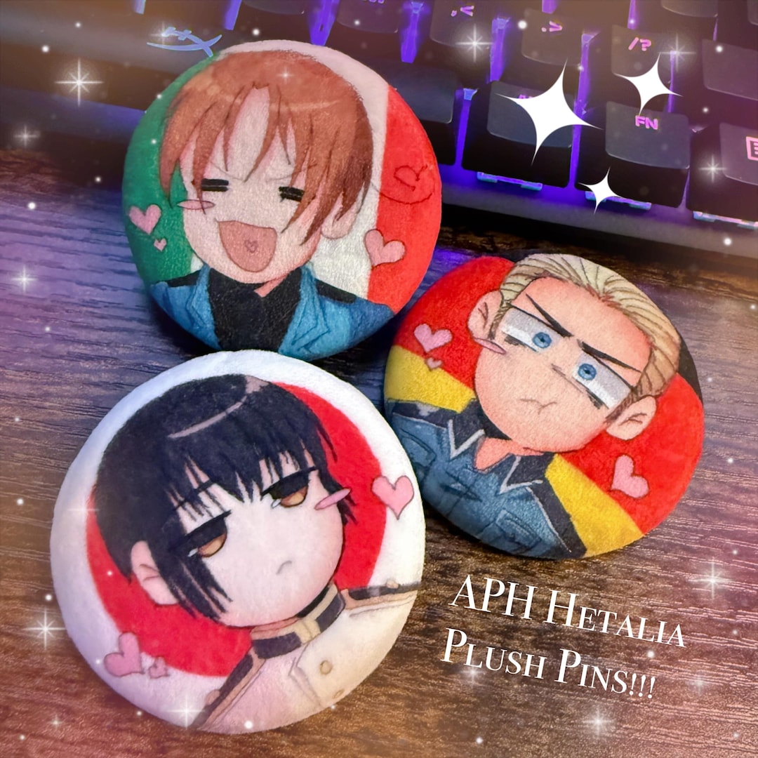 APH Plush Pins!! ||button Pins - Hetalia - Italy, Germany and Japan ...