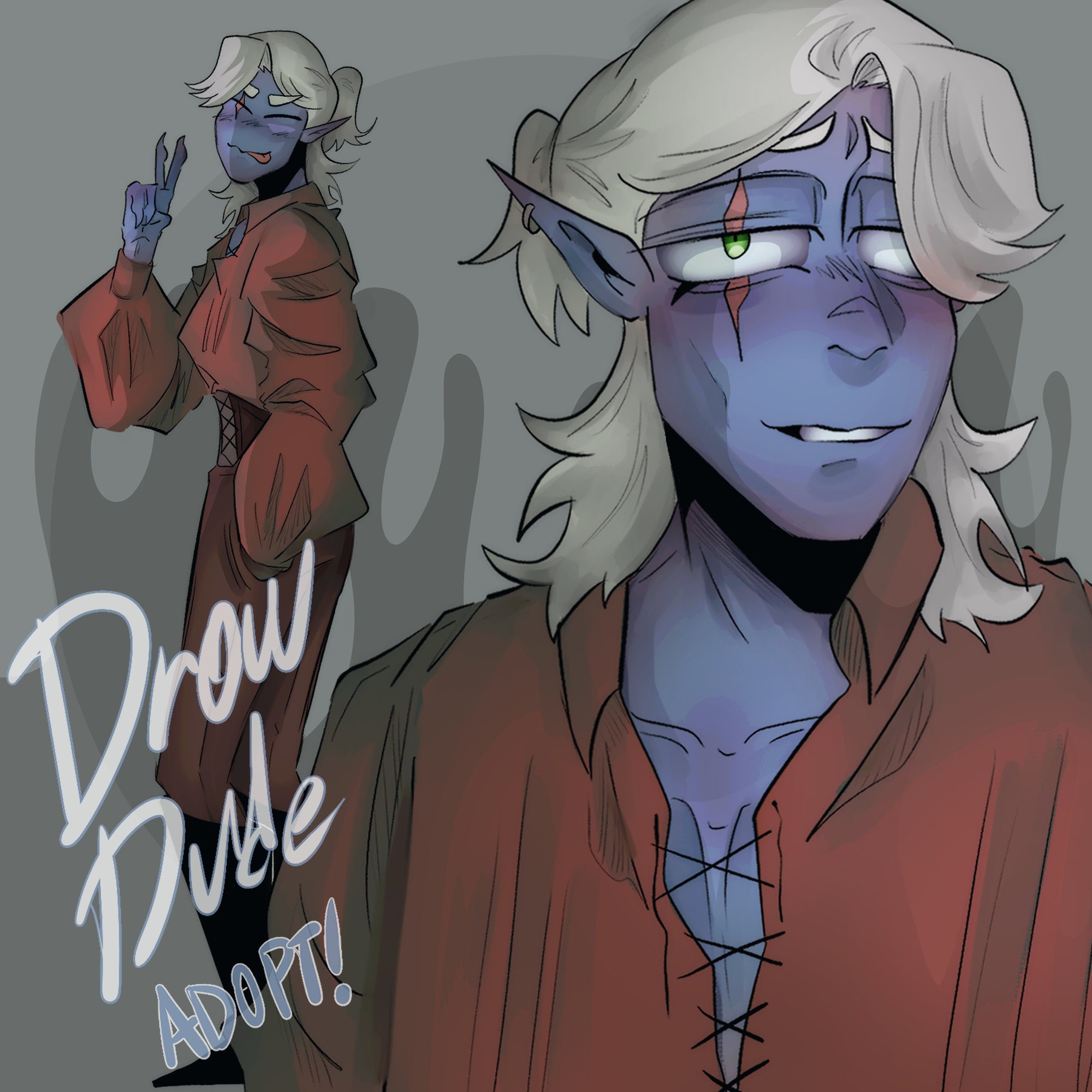 Drow Dude Adopt DND Adoptable Drow - Etsy