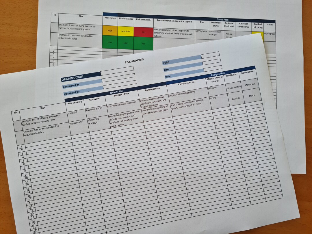 Risk Register Template excel Adaptable to Your Own Risk Framework ...