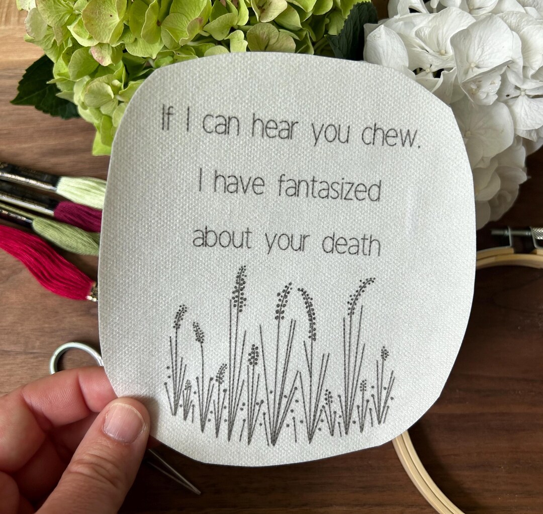 Snarky Hand Embroidery Pattern: Misophonia Stick and Stitch Template - Etsy