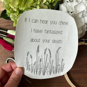 Snarky Hand Embroidery Pattern: Misophonia Stick and Stitch Template - Etsy