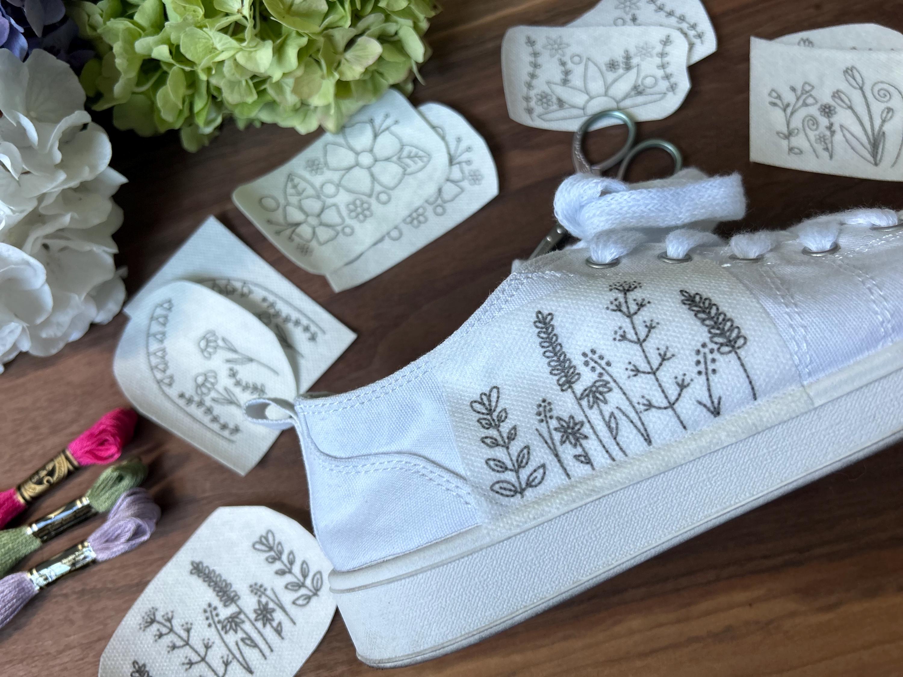 Floral Stick and Stitch Hand Embroidery Templates: 7 Hand Drawn ...