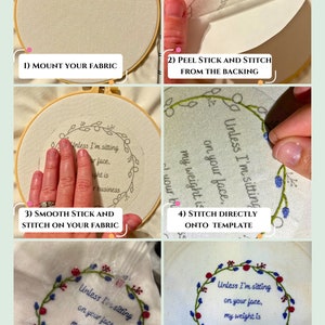Snarky Trauma Hand Embroidery Pattern: Stick and Stitch Template ...
