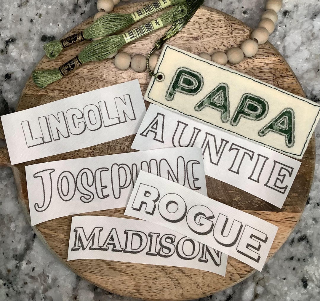 Custom Name Stick and Stitch Hand Embroidery Pattern: DIY Gift - Etsy