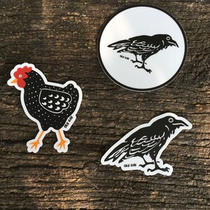 Die-cut Mischievous Raven Sticker Set of 3- Perfect for Laptop or Water ...