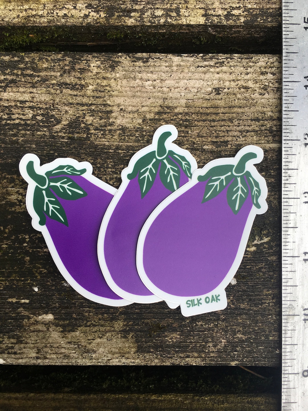 Die-cut Purple Eggplant Sticker Set of 3- Perfect for Laptop or Water ...