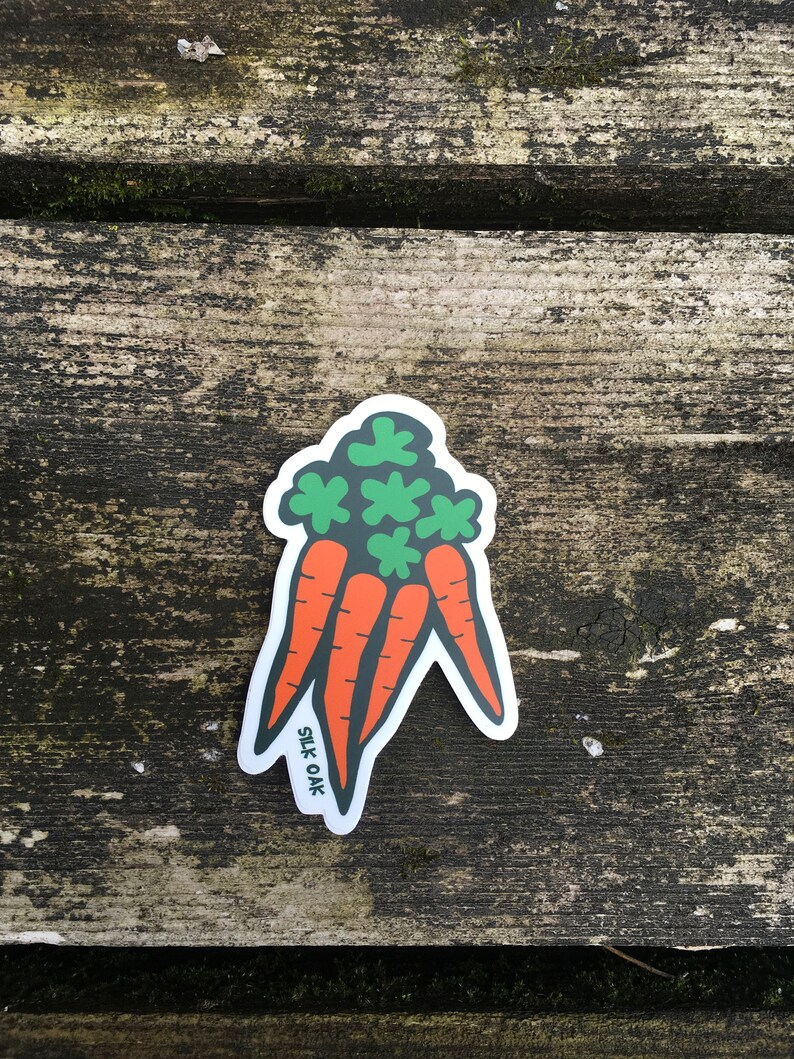 Die-cut Orange Carrots Sticker Set of 3 Perfect for Laptop or Water ...