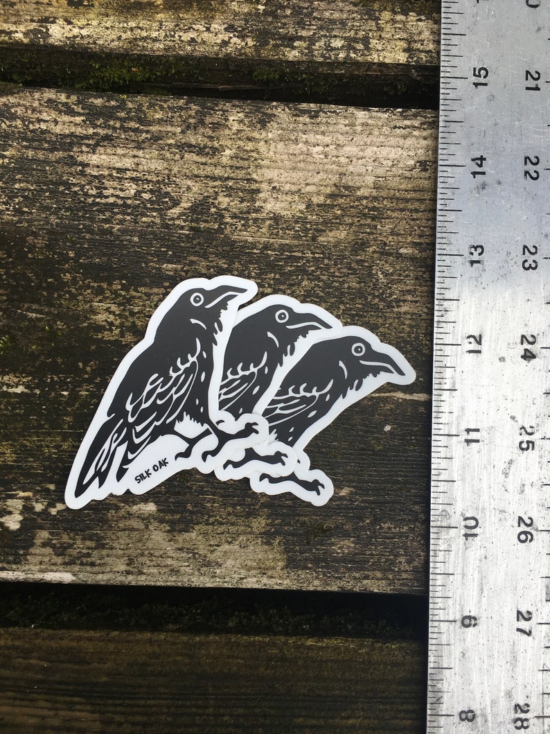 Die-cut Mischievous Raven Sticker Set of 3 Perfect for Laptop - Etsy