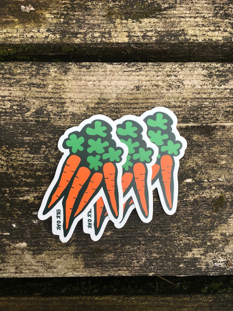 Die-cut Orange Carrots Sticker Set of 3 Perfect for Laptop or Water ...