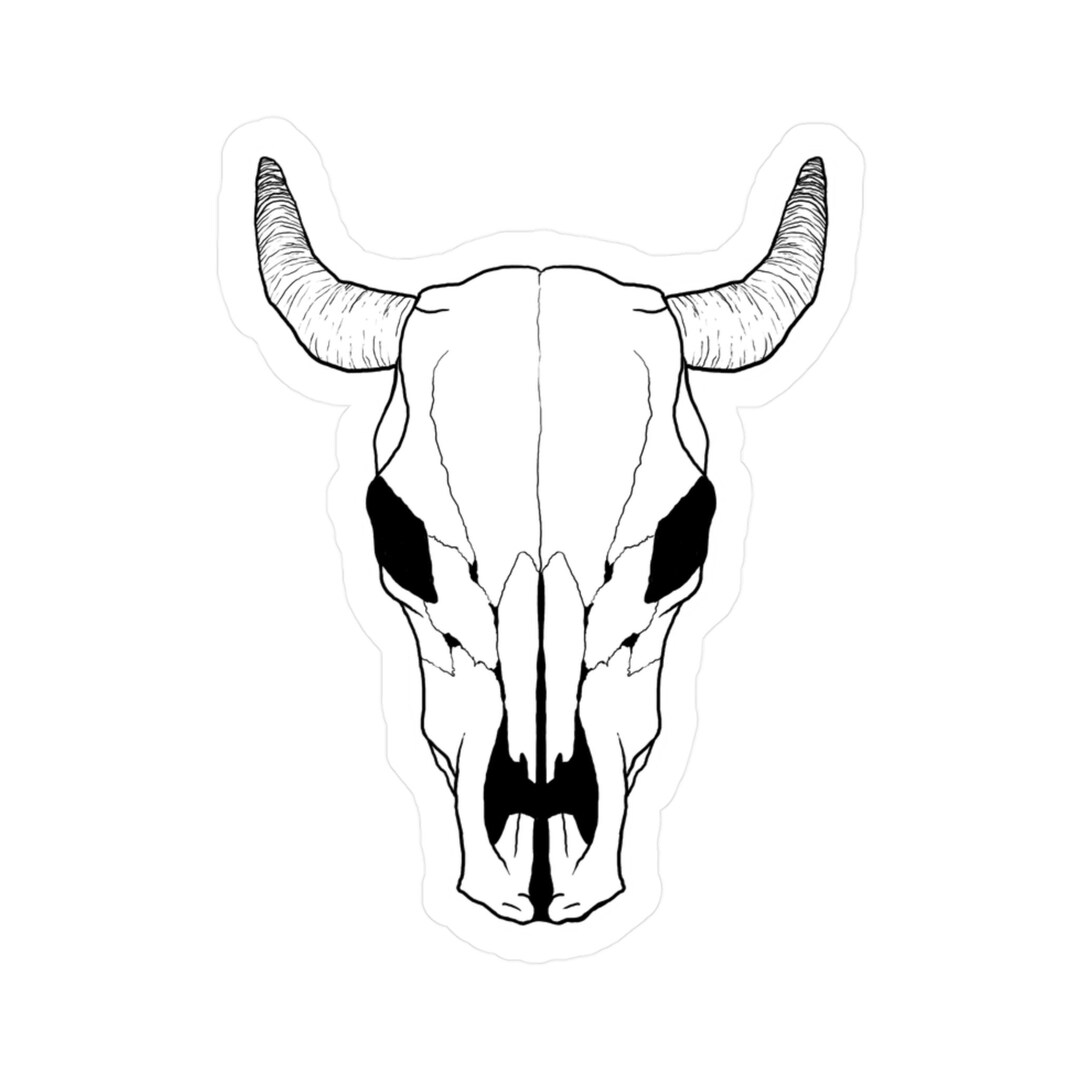 Cow Skull Stickers, Cow Skull Creepy Art Gift - Etsy