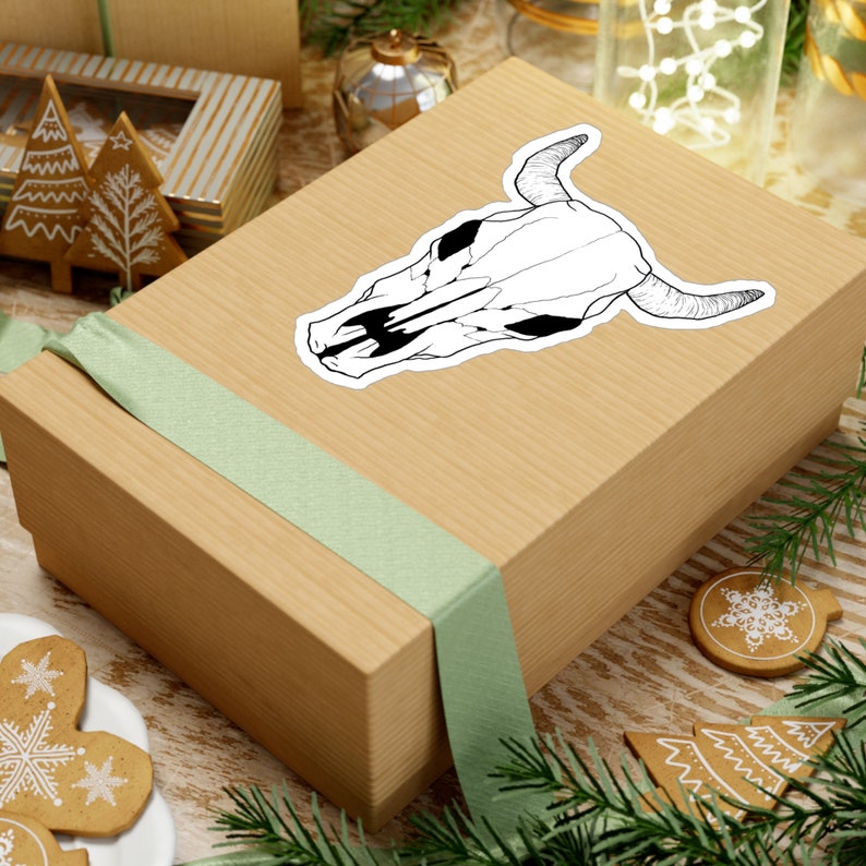 Cow Skull Stickers, Cow Skull Creepy Art Gift - Etsy