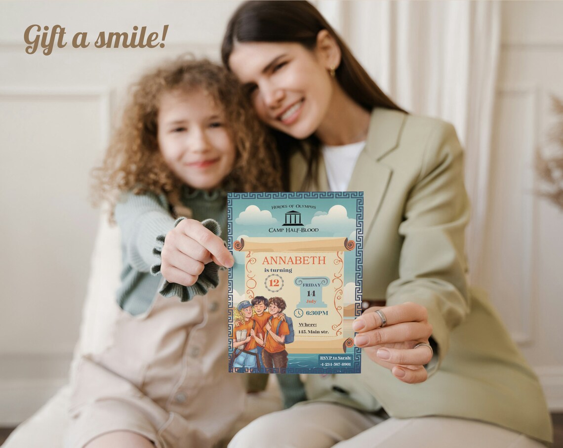 Editable Percy Jackson Birthday Invitation | Camp Half-blood Birthday ...