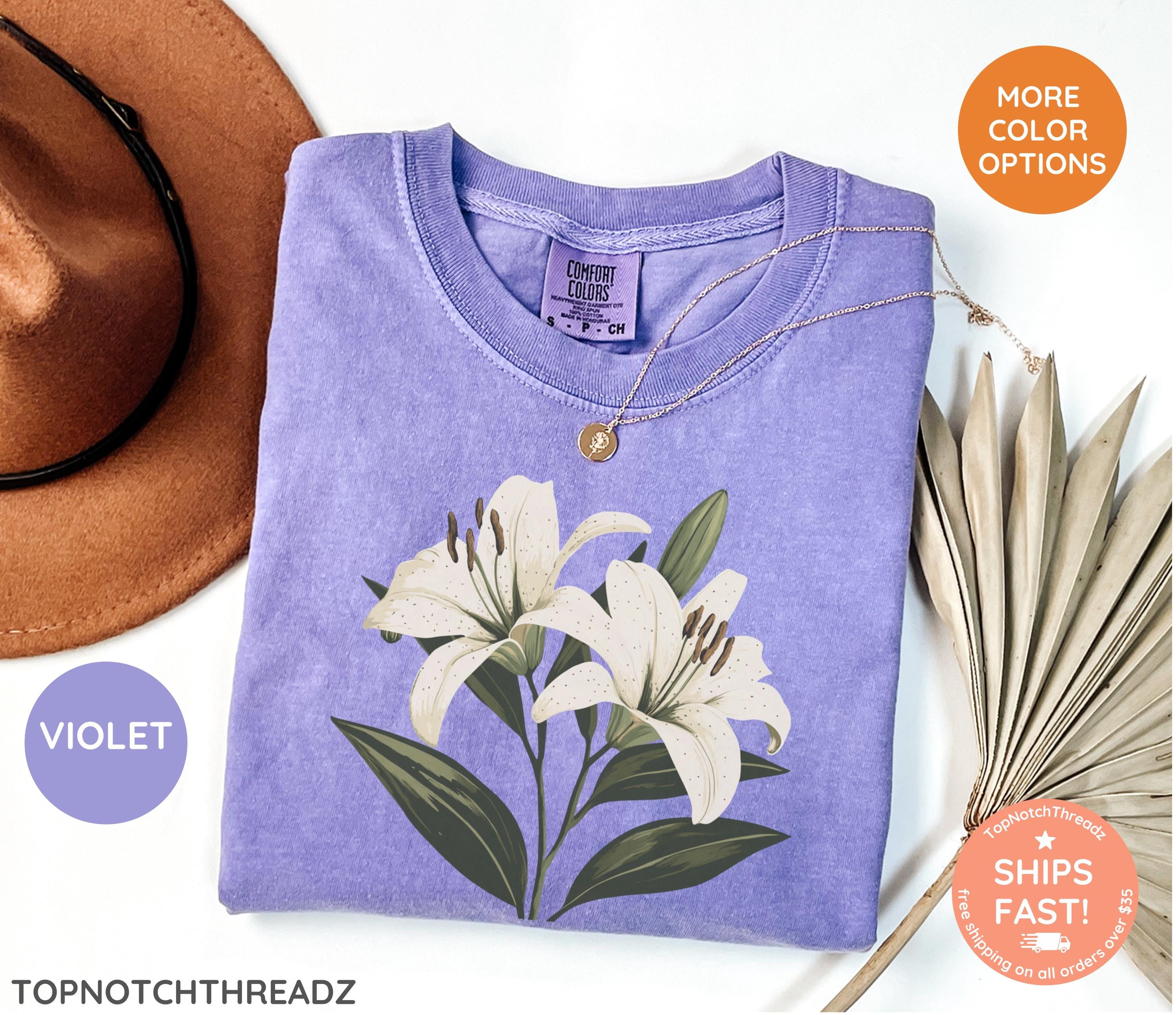 Vintage Lily Flower Shirt, Flower Tee, Flower Tshirt, Summer Shirt ...