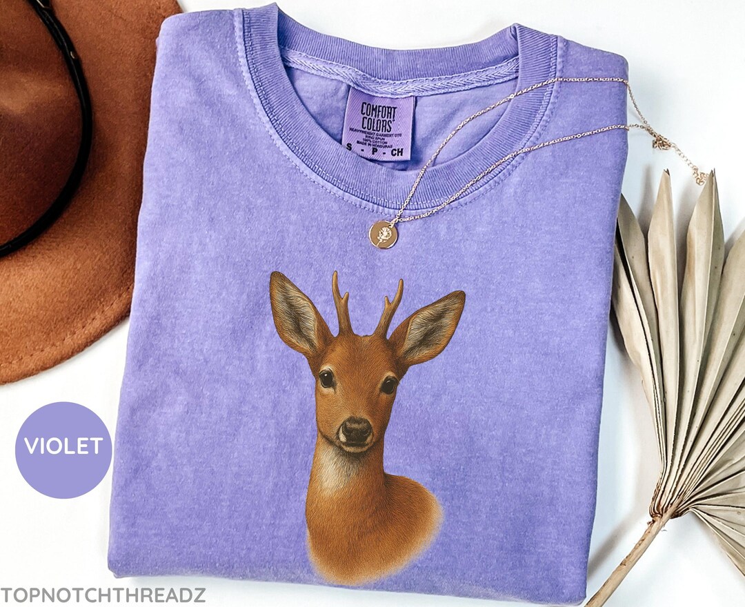Comfort Colors® Vintage Reindeer Doe Portrait Shirt, Cute Doe Portrait ...