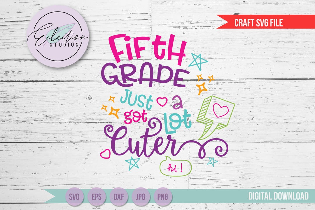 Fifth Grade SVG, Back to School Cut File (digital Download) - Etsy UK