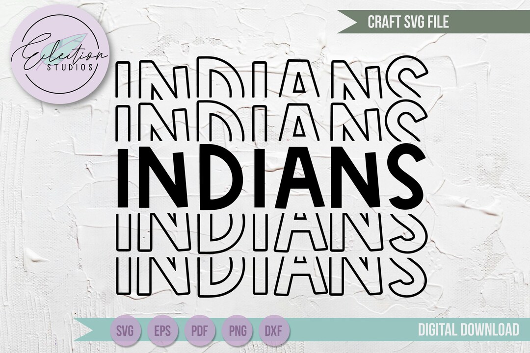 Indians Word Art SVG: Team Pride Mascot (digital Download) - Etsy