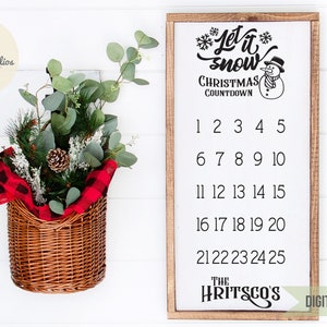 Christmas SVG, Countdown Calendar, Let It Snow Snowman Classic Advent ...