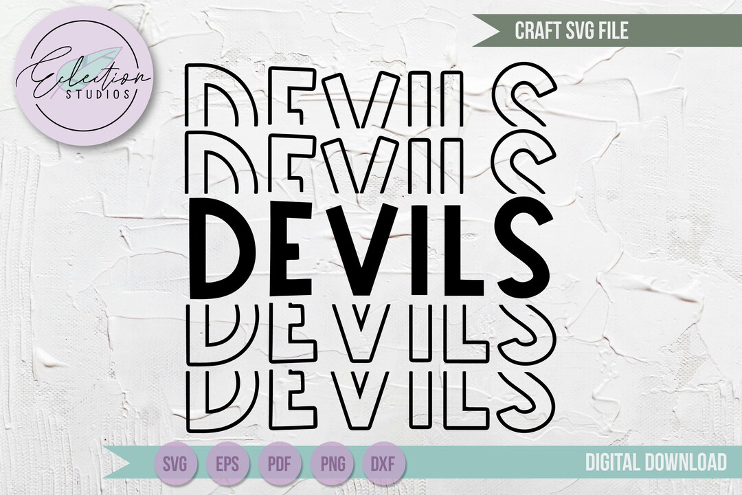 Devils Word Art SVG: Team Pride Mascot (digital Download) - Etsy