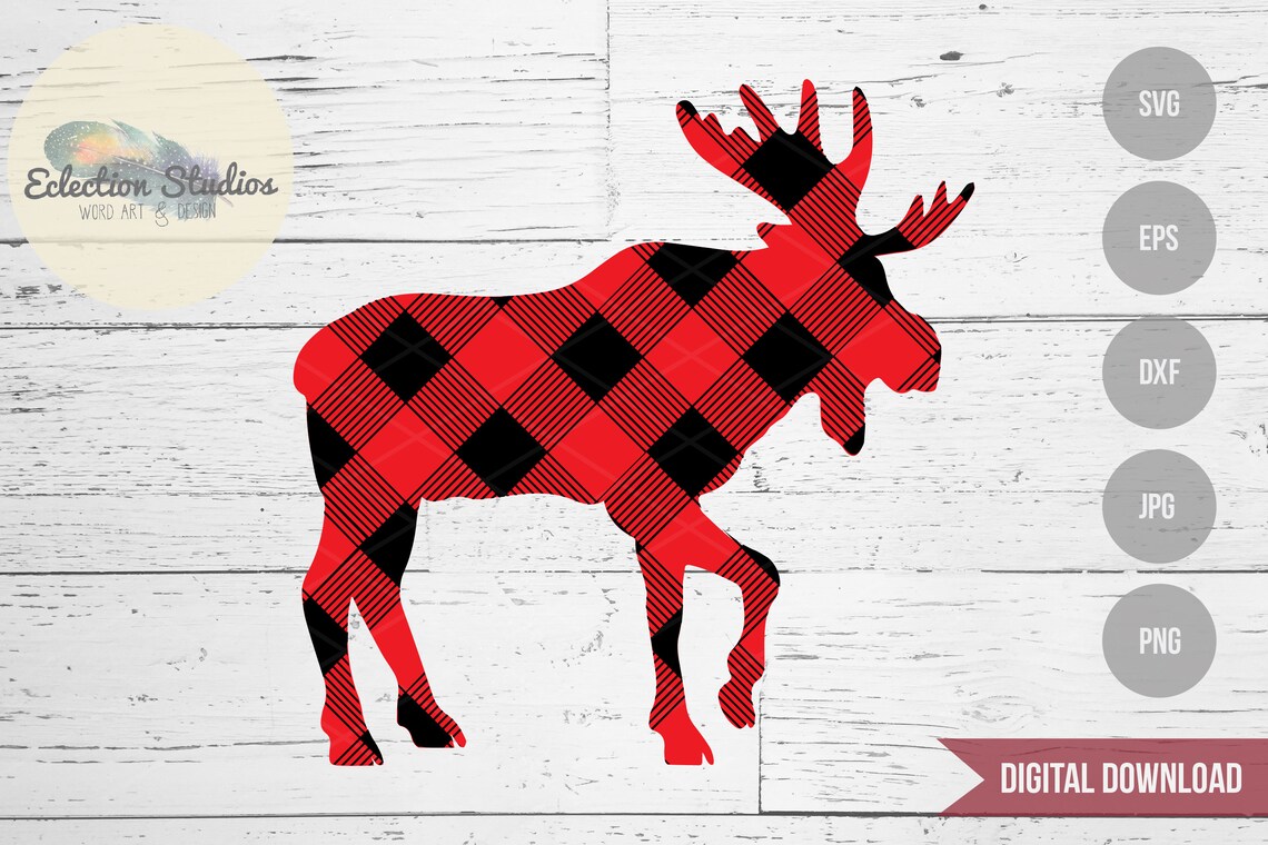 Buffalo Plaid Moose Woodland Animal Lumberjack Hipster Boy - Etsy