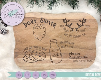 Santa Tray Cookie Plate SVG DXF Png Eps Christmas Cut File - Etsy