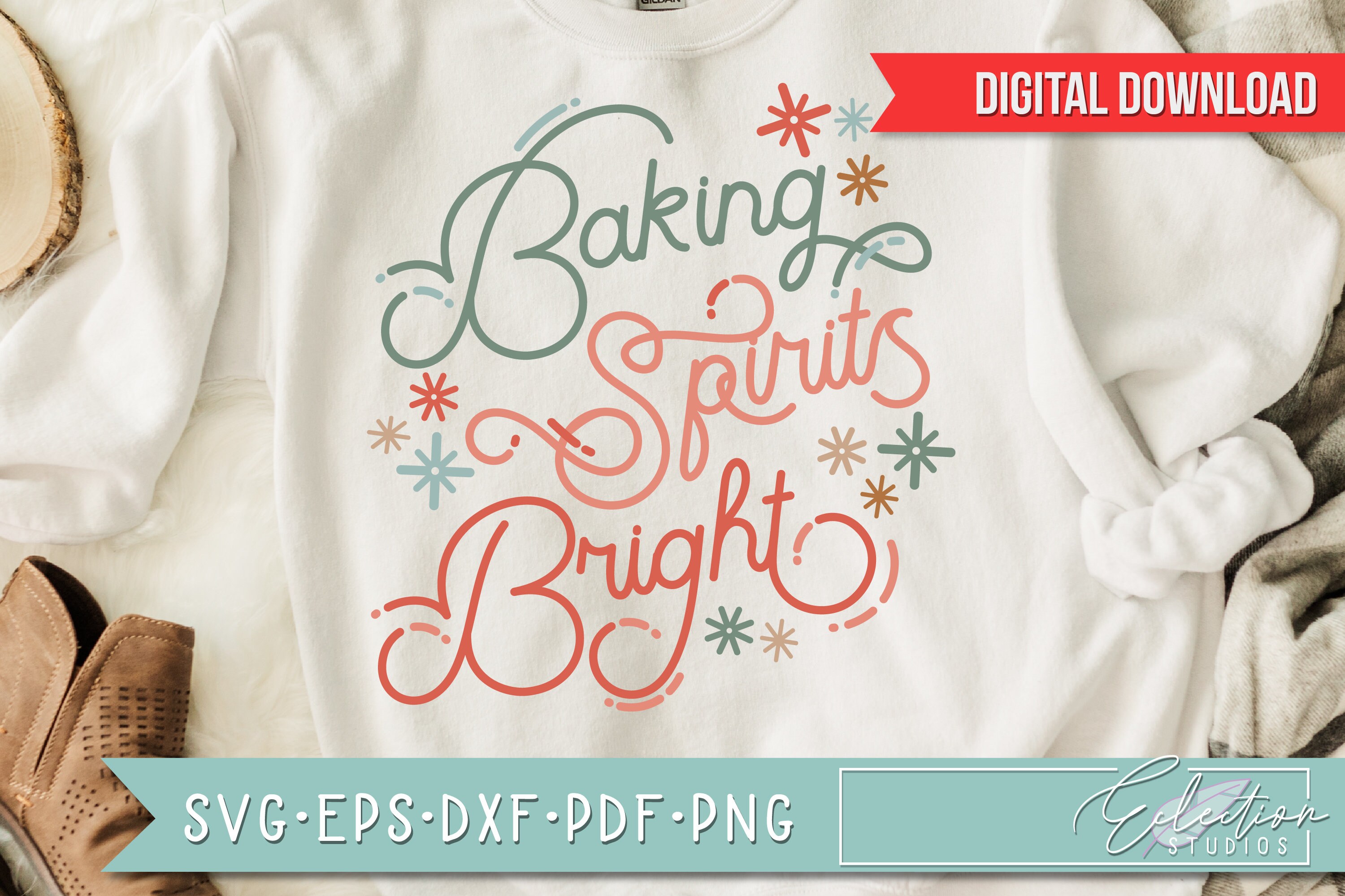 Retro Christmas SVG Vintage Holiday SVG Baking Spirits | Etsy