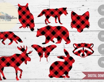 Buffalo Plaid Bear Woodland Animal Lumberjack Hipster Boy | Etsy