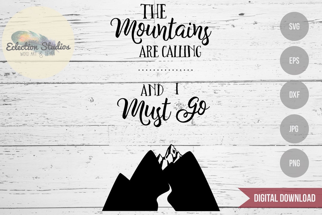 Sign SVG, Mountains Are Calling, Camping, RV, Travel Rustic Wood Sign ...