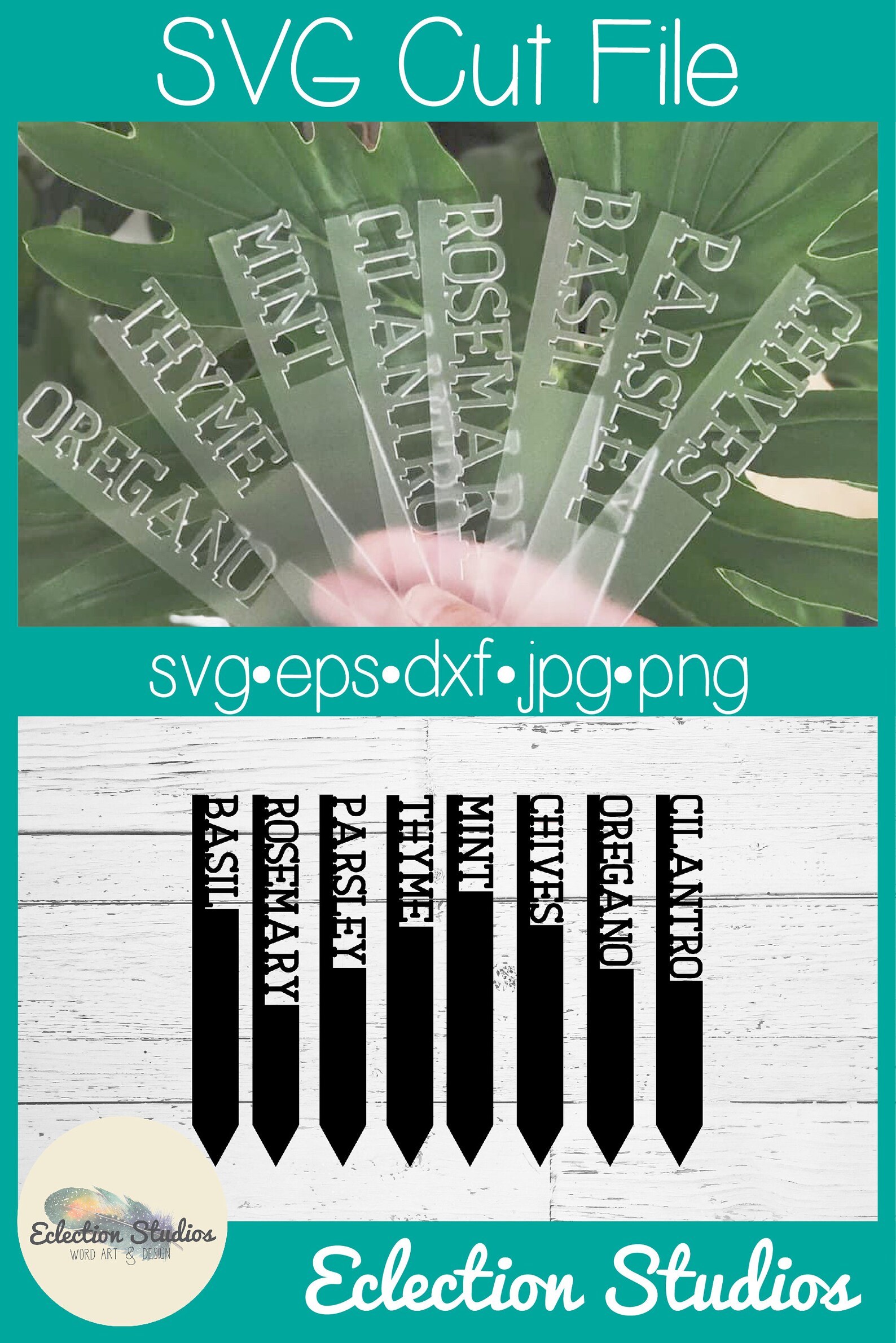 Herb Plant Stakes SVG Svgfor Laser Cutter Plant Stakes to - Etsy