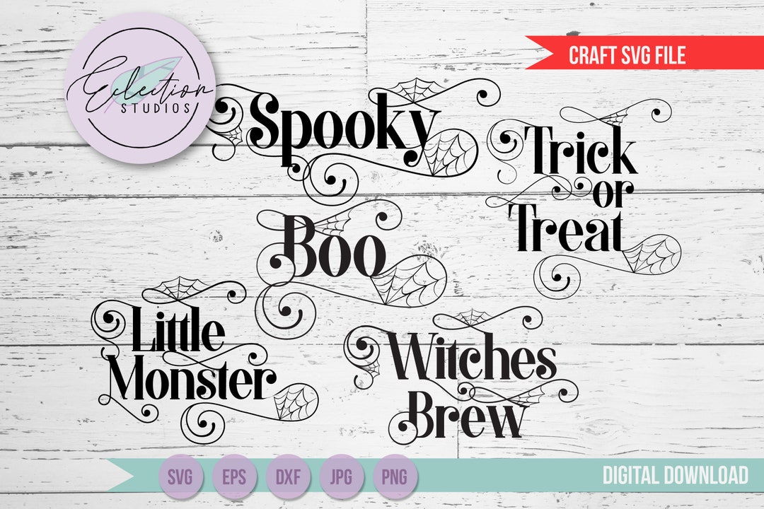 Halloween SVG, Cobweb Halloween Word Collection, Spiderwebs Spooky Sign ...