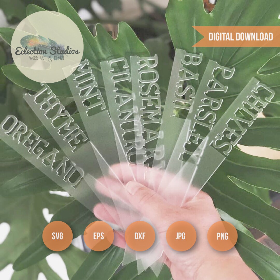 Herb Plant Stakes SVG, Svgfor Laser Cutter, Plant Stakes to Make ...