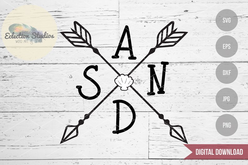 Summer Sand SVG Shell Beach Sand Sign Svg Crossed Arrows - Etsy