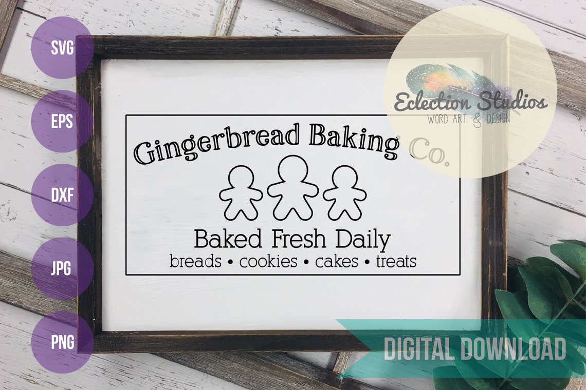 Gingerbread Sign SVG Christmas SVG Holiday Sign Svg | Etsy