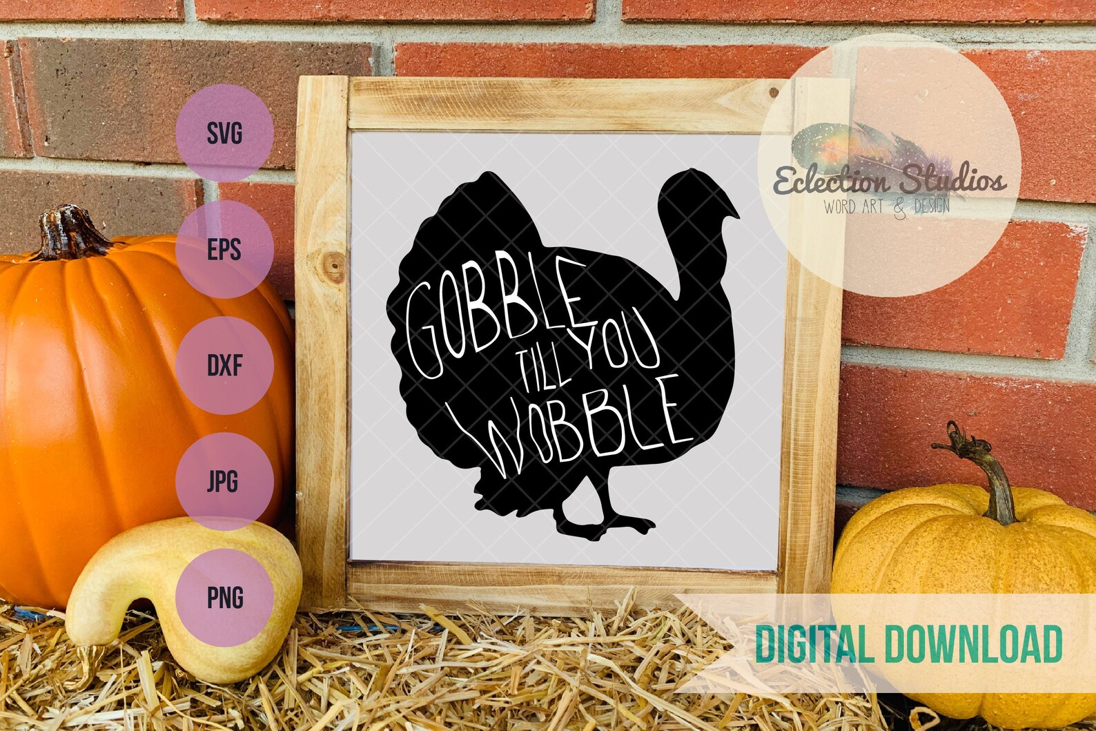 Thanksgiving SVG Fall Svg Gobble Till You Wobble Turkey - Etsy
