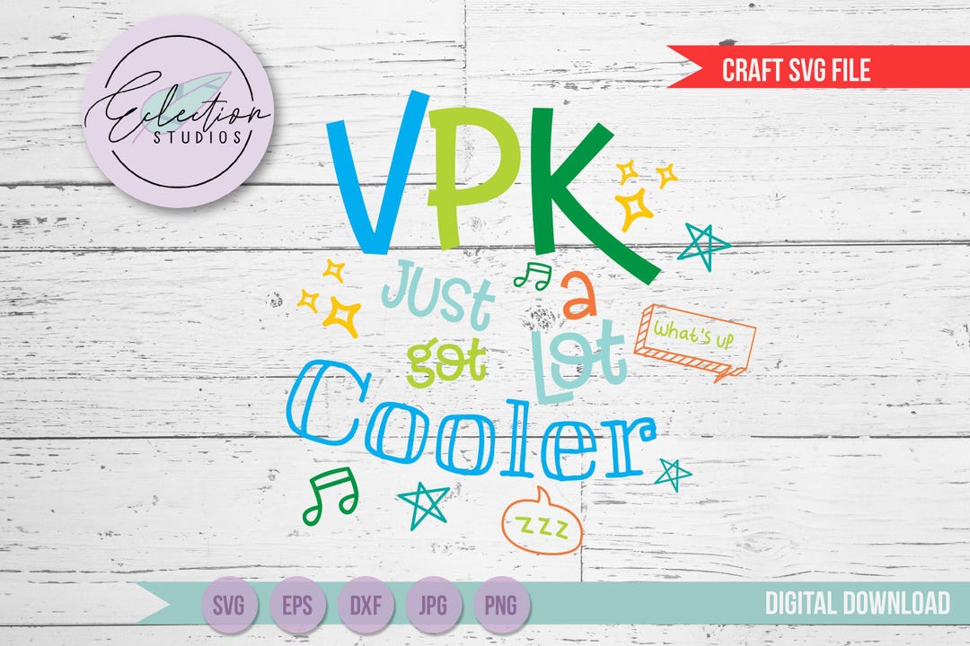 VPK Just Got Cooler SVG - Fun First Day of Preschool Design - Etsy