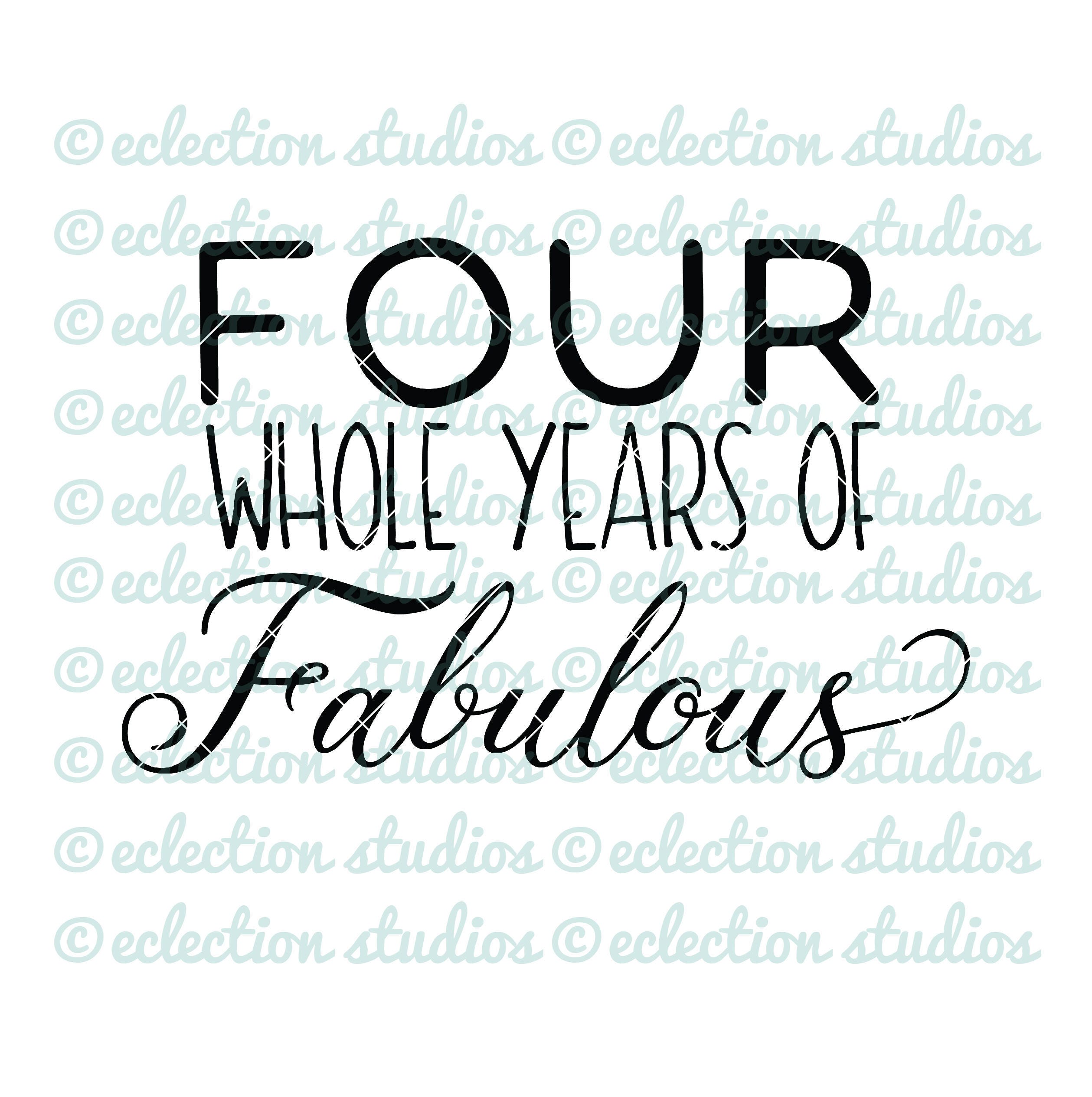 Four Whole Years of Fabulous fourth birthday 4th birthday | Etsy