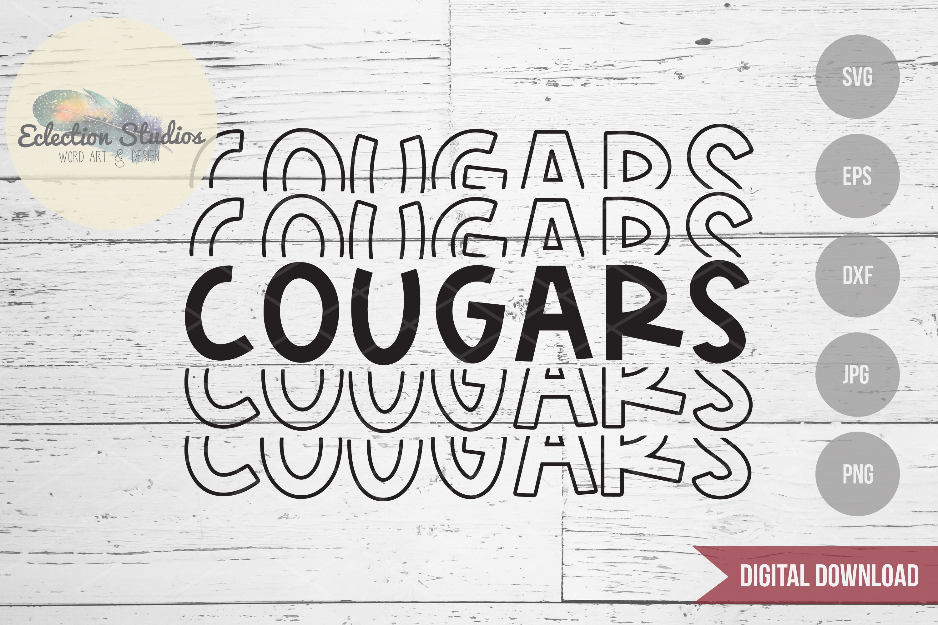 Cougars SVG Team Pride School Pride Mascot SVG Word Art in | Etsy