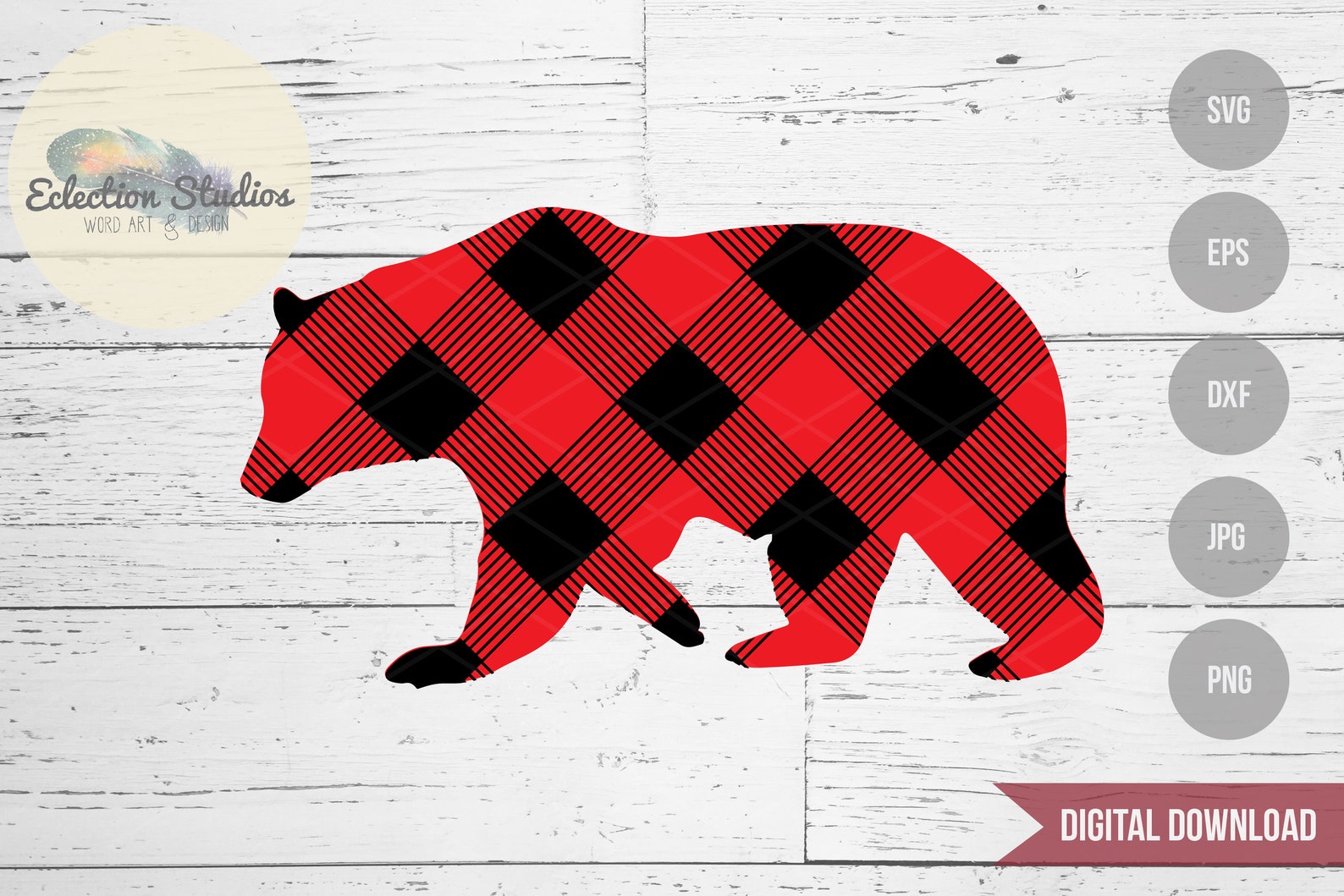 Buffalo Plaid Bear Woodland Animal Lumberjack Hipster Boy - Etsy