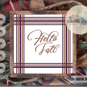 Fall Plaid SVG Fall SVG Autumn Svg Hello Fall Tartan Grain - Etsy