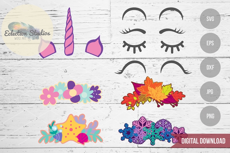 Unicorn SVG Unicorn Face Tool Kit V1 Unicorn Horn & Ears - Etsy