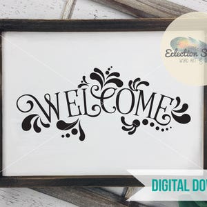 Welcome Sign SVG: Rustic Farmhouse Style - Digital Cut File - Etsy
