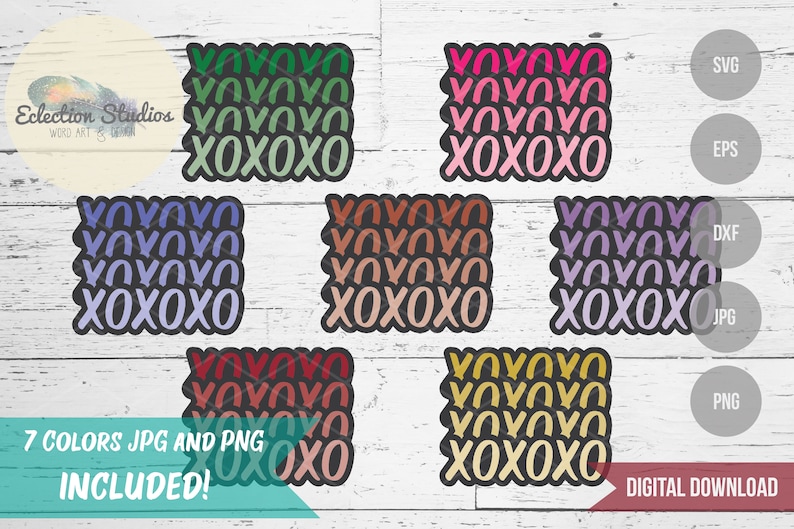 Valentine Svg XOXOXO SVG Stacked Word VSCO Svg Trendy - Etsy